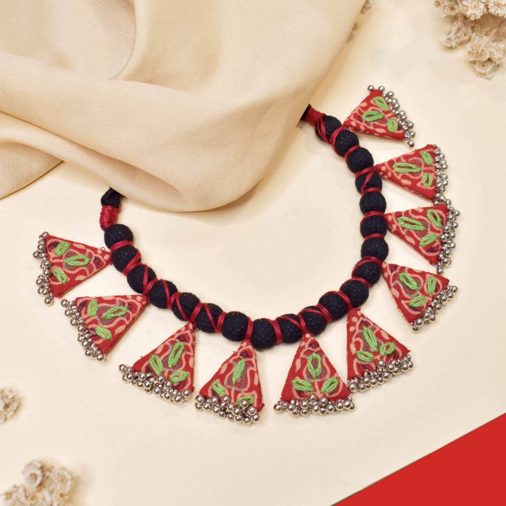 Fabric Jewellery Necklace - CJCN007 | Chaarmology | Manufacturing And ...